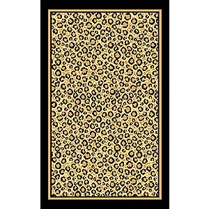 Champion Rugs Modern Contemporary Leopard Skin Pattern Animal Print Area Rug (5’ 3” X 7’ 5”)