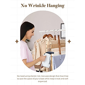 SMARTOR Pants Hangers Space Saving - 3 Pack Wood Jean Hangers for Closet Organizer - Jean Hangers Trouser Holder Closet Space Saving Hangers - Pants Organizer Hanger Space Saver Closet Organization