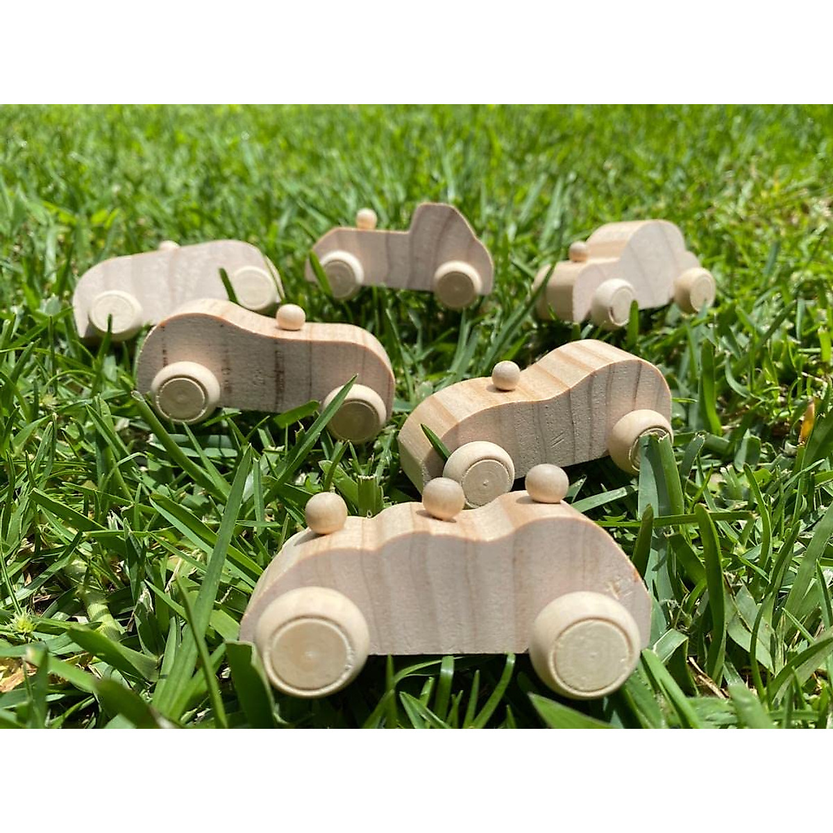JALEOOUTLET - Wood DIY Cars Toys Wooden Crafts for Paint Art 6 Set Home Activities Easy Family Time Painting Craft Students Make Your Own Race Cart