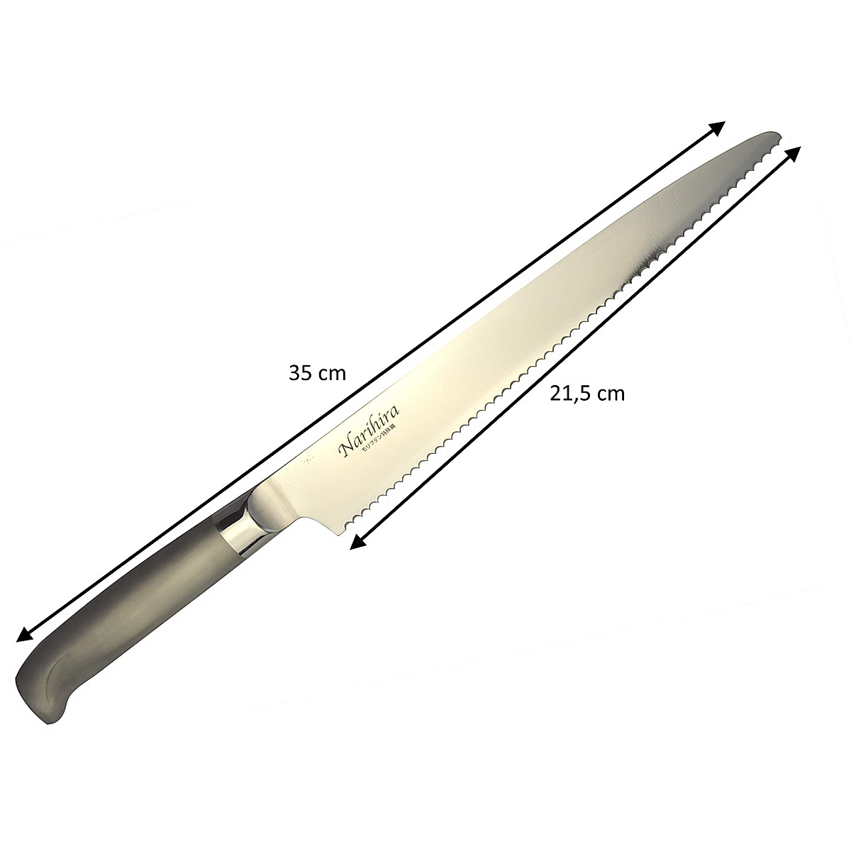 ヨシカワ(Yoshikawa) Fuji Cutlery Narihira 5000 FC-63 Knife, Bread Slicer, 8.5 inches (215 mm), All Stainless Steel, Seiheisaku, Silver