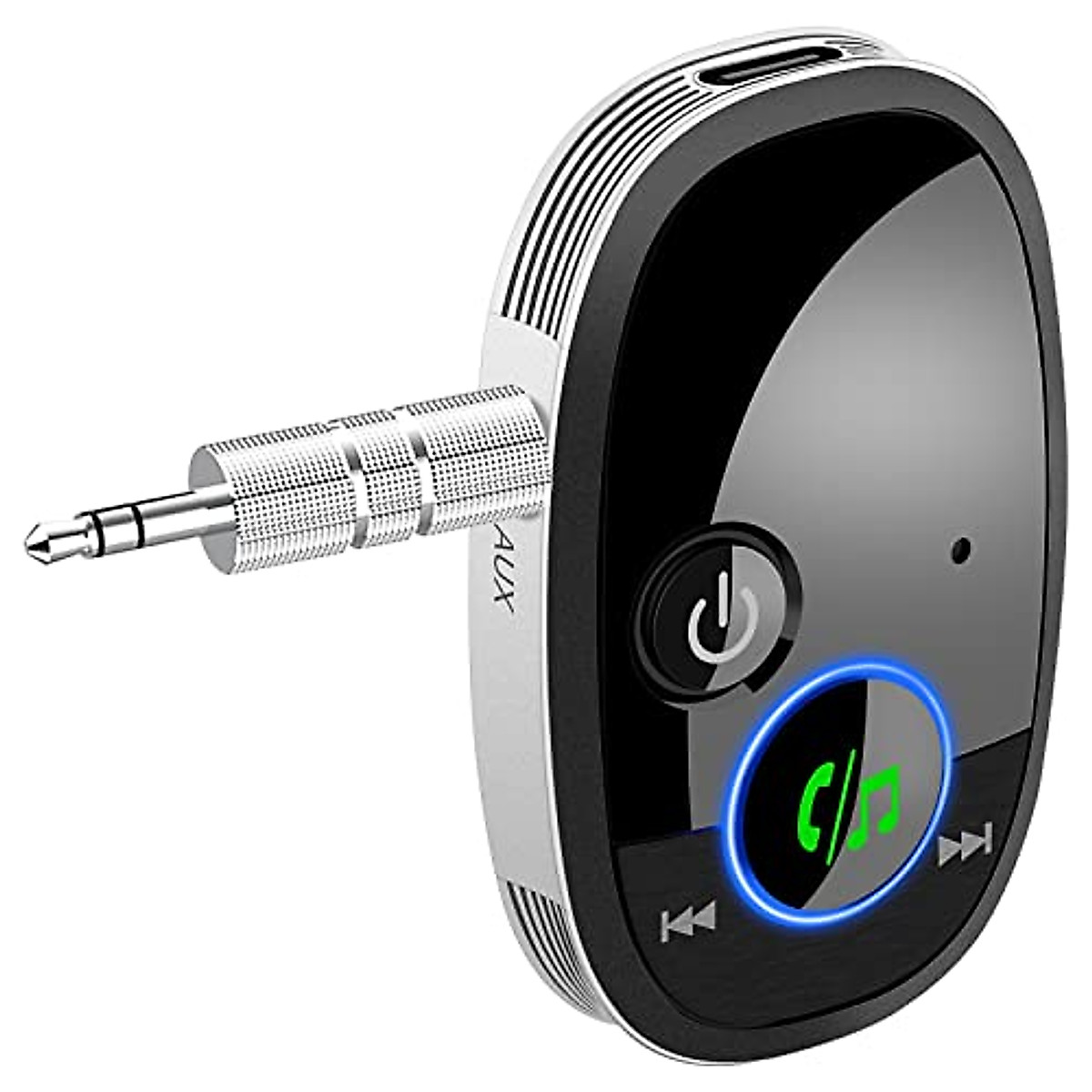 Friencity Aux Bluetooth Adapter for Car, Wireless Bluetooth 5.0 Audio Receiver w/ Hands-Free Calling Noise Cancelling for Car/Home Stereo System, Wired Headphones/Speaker, Music Streaming