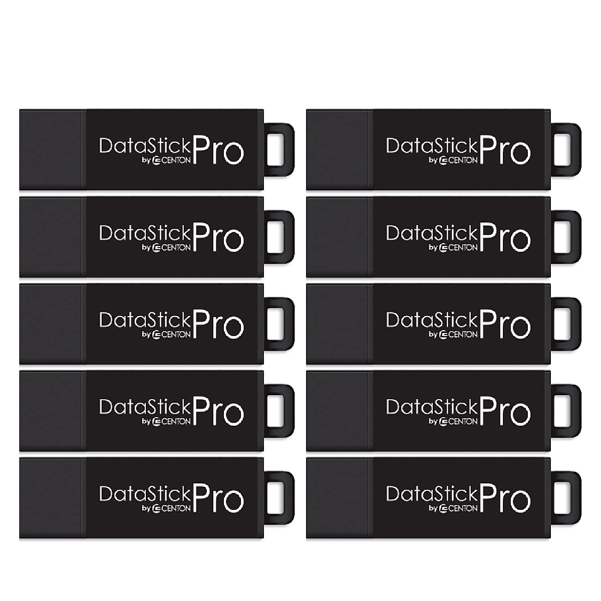 Centon Electronics MP Valuepack USB 3.2 Gen1 DataStick Pro Flash Drive, 64 GB, 10 USB Flash Drives, 10 Pack, Black