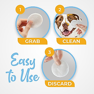 VetWipe Dog Eye Wipes, Cat Face Wipe, Gently Cleans and Removes Eyes Discharge, Crust, Booger - Tear Stain Remover for Dogs - 100 Count