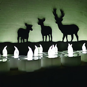 meSiYacu LED Tea Lights:24 Pack Battery Operated Tea Lights,Last Longer Realistic Tea Lights, Flickering Electric Tealights Candles, Flameless Tea Candles, Decoration for Christmas&Wedding (White)