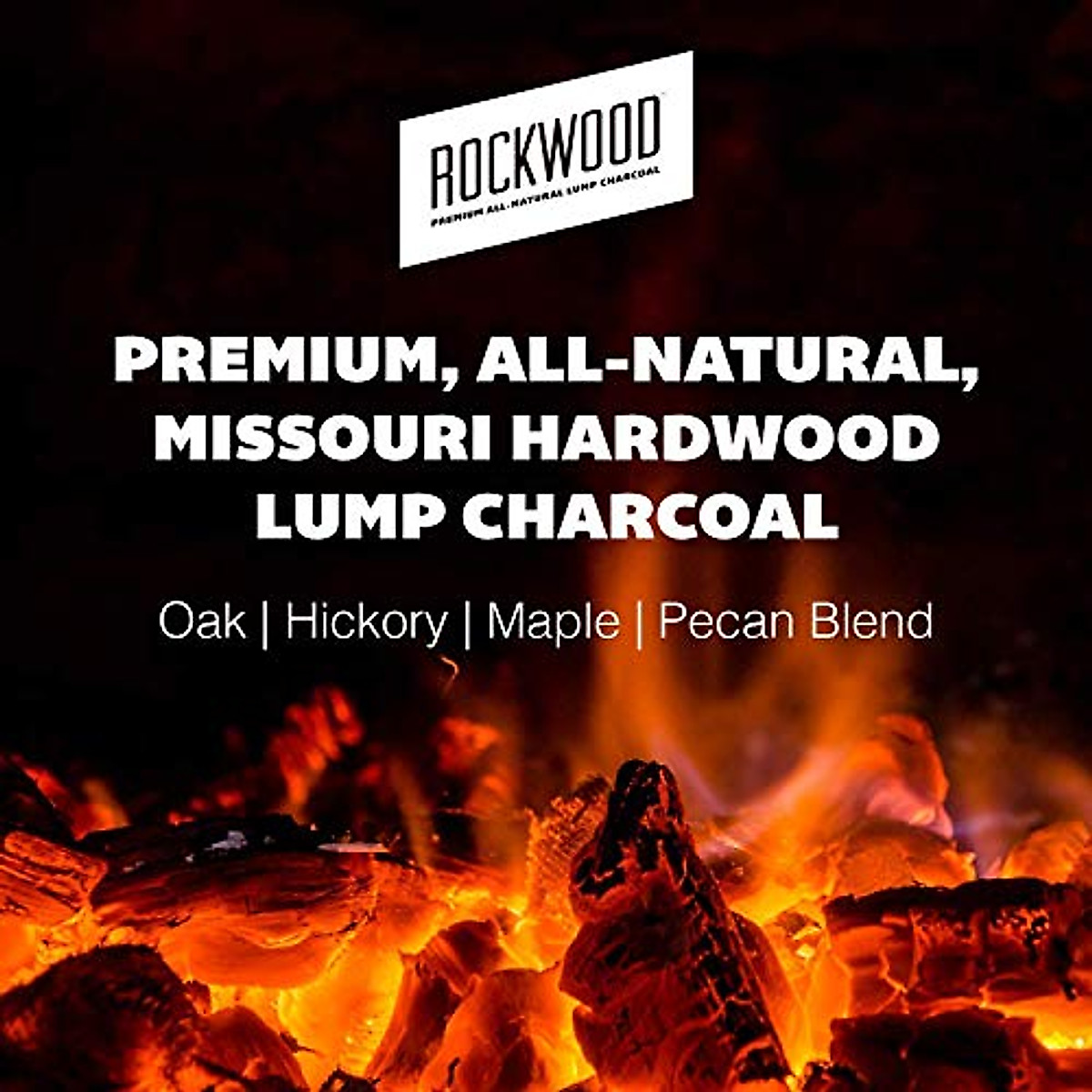 Rockwood, Lump Charcoal 100% Missouri Hardwood, 160 Ounce