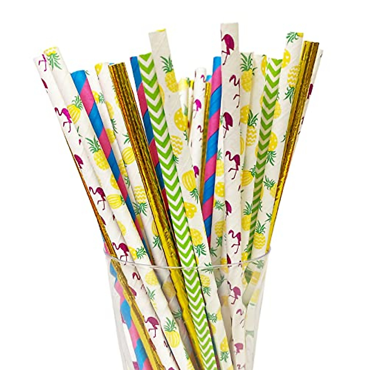 Charmed Hawaiian Luau party paper straw set of 125 straws