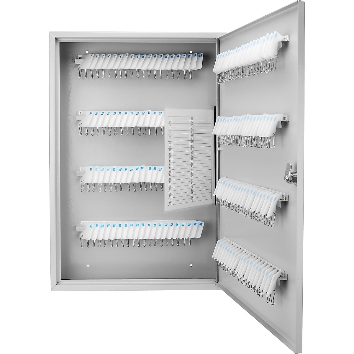 Barska Key Lock Key Cabinet Lock Box with Numbered Hooks and Tags - 160 POSITION - WHITE TAGS