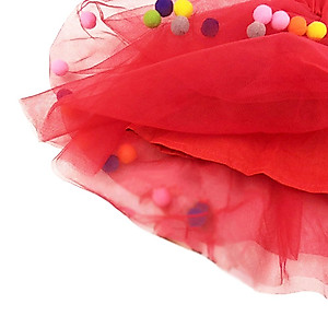 YOHA Baby Girls Birthday Tutu Dress Mermaid Tutus Soft Pom Tutu Dress for Toddler Girls(Red,100)