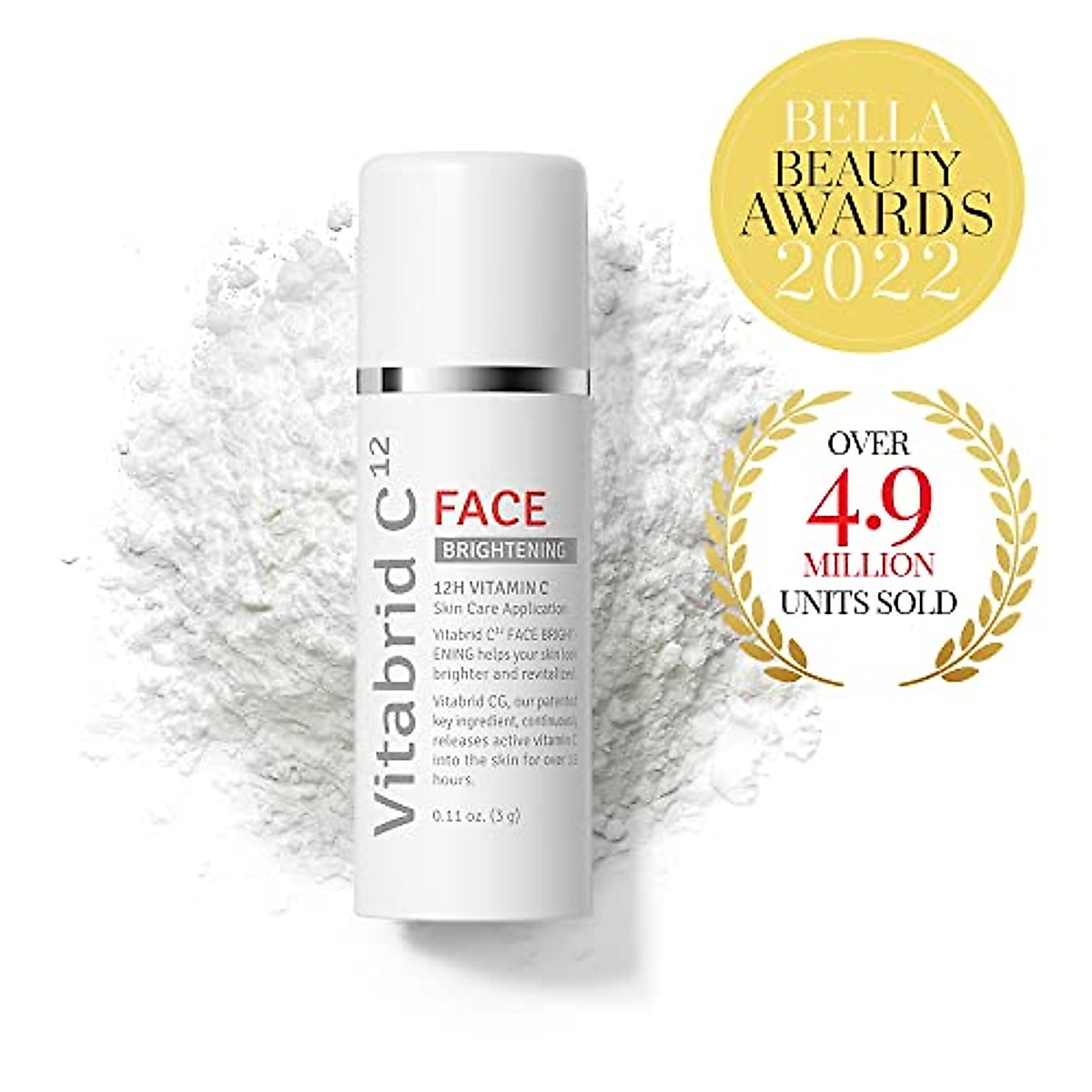 Vitabrid C¹² FACE Brightening dark spot corrector, 12-hour active vitamin C powder, one of the eight innovative technologies, award winning, add into favorite serum/moisturizer, minimize irritation, clinically proven