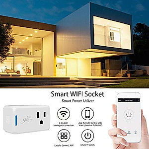 2pack Wi-Fi Smart Plug Wireless Mini Outlet with Schedule,Remote Control Your Devices,Occupies Only One Socket, Compatiable with Alexa Echo & Google Home Assistant, Timing Function