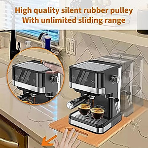 Appliance Slider, Bamboo Sliding Tray for Coffee Maker & Heavy Kitchen Appliances, Under Cabinet Countertop Appliance Sliding Rolling Tray with Smooth Rolling Wheels 16”X13”