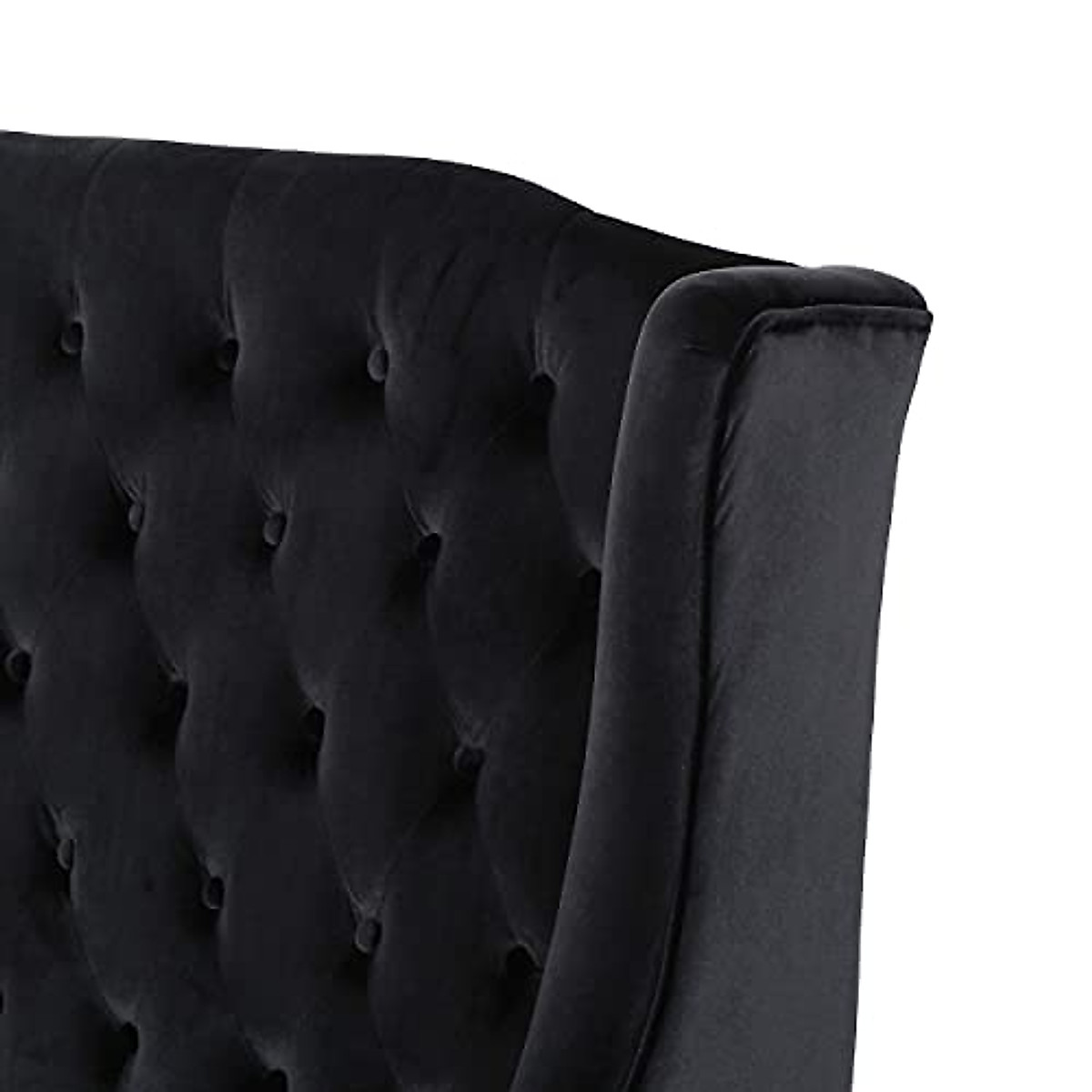 Christopher Knight Home Leora Modern Glam Tufted Velvet Wingback Loveseat, Black / Dark Brown