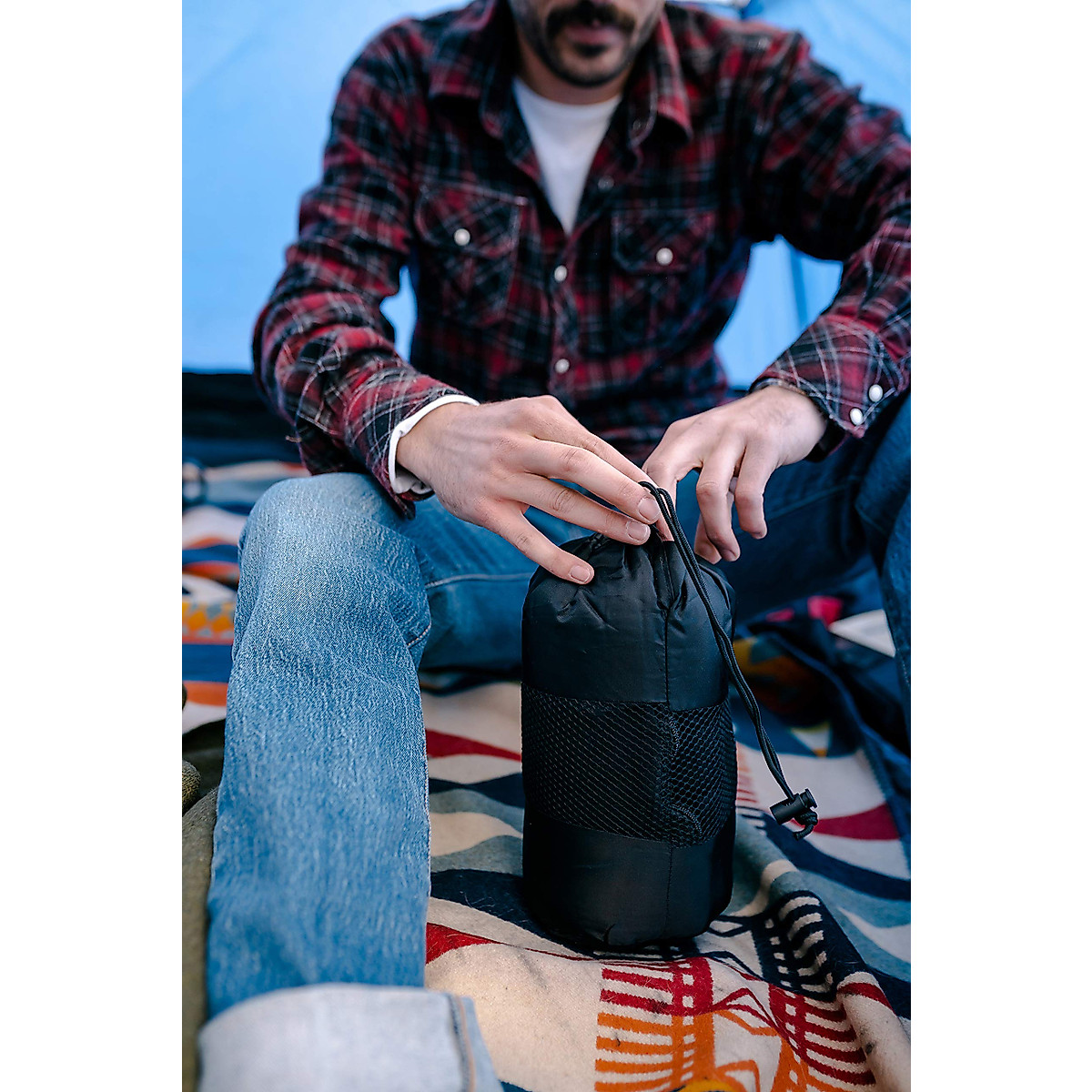 Stansport Fleece Sleeping Bag - Black (510-20), (32- X 75-Inch)