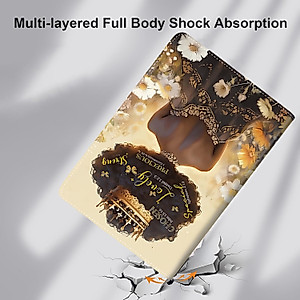 Case for iPad 9th/8th/7th Gen 2021/2020/2019 iPad 10.2 Inch Also Fit iPad Air 3th Gen 2019/iPad Pro 10.5 inch 2017，Standing Cover with Auto Sleep/Wake，African American Girl Crown