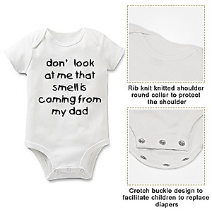 Rocksir Funny Slogan Super Soft Cotton Comfy Baby Short Sleeve Bodysuit (dad1, 12m)