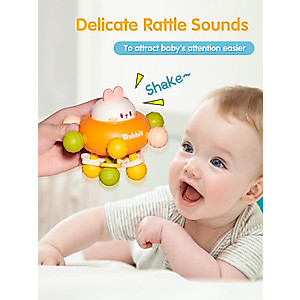 Baby Sensory Montessori Toys|Infant Teething Relief Teethers for Babies 0-6 Months|Developmental Rattles Chew Toys Gifts for 3 9 12 18 Months Girl Boy|Toddler Travel Toy for 1 2 One Year Old Gifts