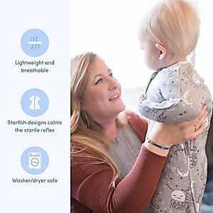 SleepingBaby Zipadee-Zip Transitional Swaddle Sack, 12-24 Month - Roomy Zipper Swaddle for Easy Diaper Changes and Proper Hip Development - Baby Swaddle Sack, Large - Goodnight Moon