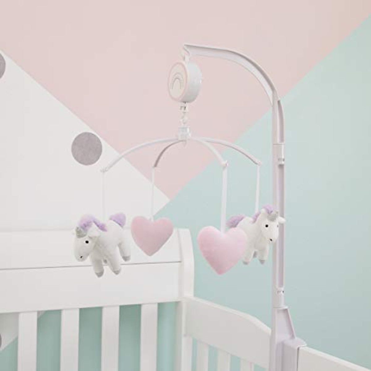 Carter's Unicorn Snuggles Pink, White, Lavender Musical Mobile with Unicorns and Hearts
