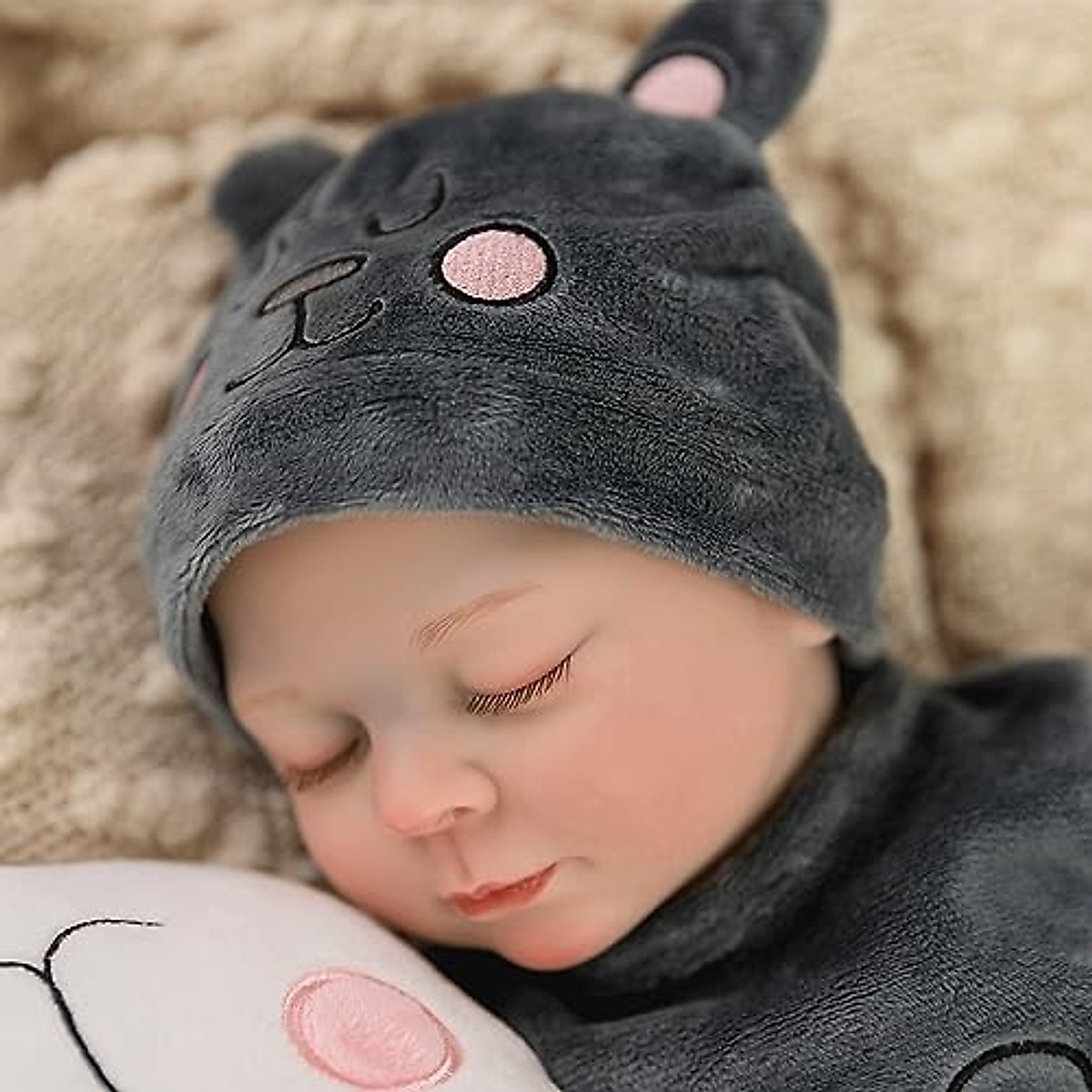 FANCCI Reborn Baby Dolls, 18 inch Newborn Baby Boy Doll, Lifelike Handmade Doll Full Body Vinyl Baby Doll, Advanced Painted Christmas/Birthday Gift for Kids Age 3+ (Allen.X)