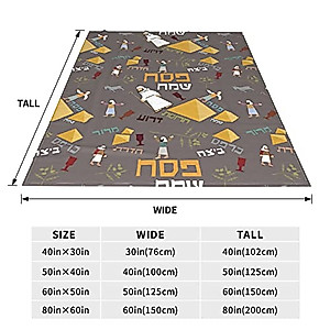 VJXZVJ Happy Traditional Jewish Passover Throw Blanket for Couch Sofa Bed, Cozy Warm Bedding Blanket Blankets 80"x60"