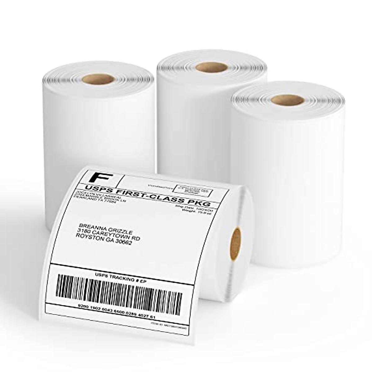 Tordorday Bluetooth Thermal Label Printer, 4 Rolls Thermal Labels with Bluetooth Shipping Label Printer for Shipping Packages