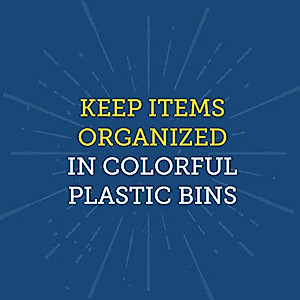 Really Good Stuff 160016WA Multi-Purpose Plastic Storage Baskets for Classroom or Home Use - Stackable Mesh Plastic Baskets with Grip Handles 13" x 10" (Water - Set of 12)