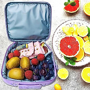 KLFVB 3PCS Unicorn Backpack, 16" Sequin Kids Girls Bookbag and Lunch Box, Preschool Backpacks for Elementary Students