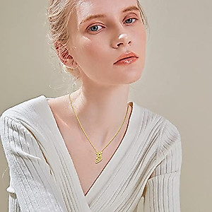 Starsinsky 14K Gold Celtic Knot Giraffe Necklace Pendant Birthday Jewelry Gifts for Women Girlfriend Girls Stocking Stuffers–16+2inch