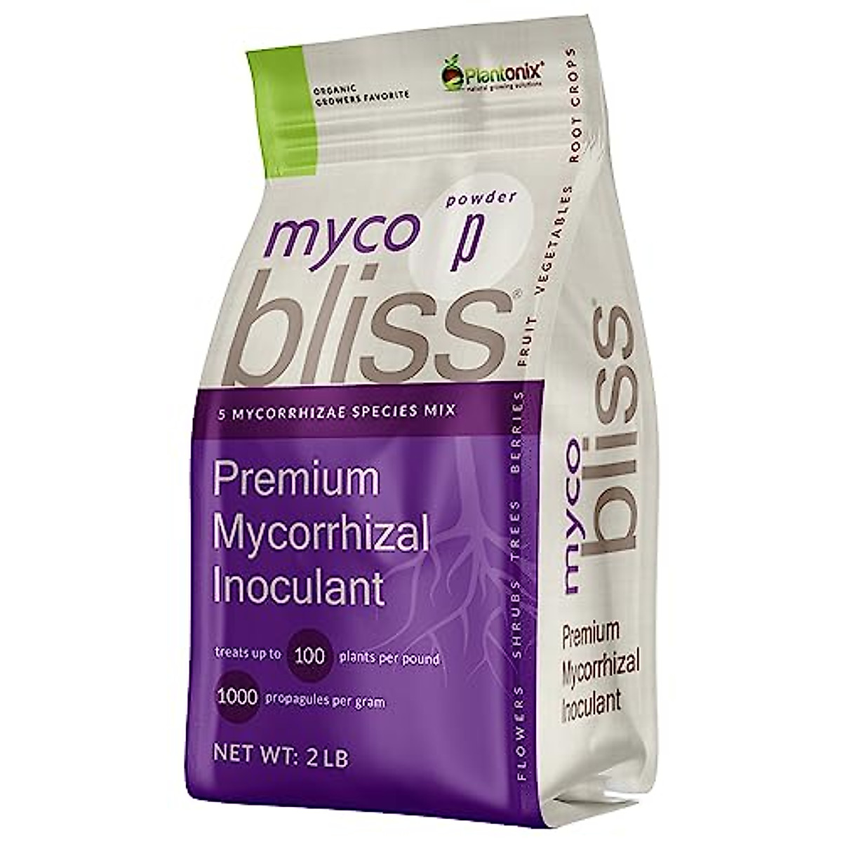 Myco Bliss Powder (2lbs) - 5 Strain Mycorrhizal Inoculant with 1,000 Propagules per Gram - Highly Concentrated Mycorrhizae for Plants, Potting Soil, Indoor Plants, Outdoor Plants, & Houseplants