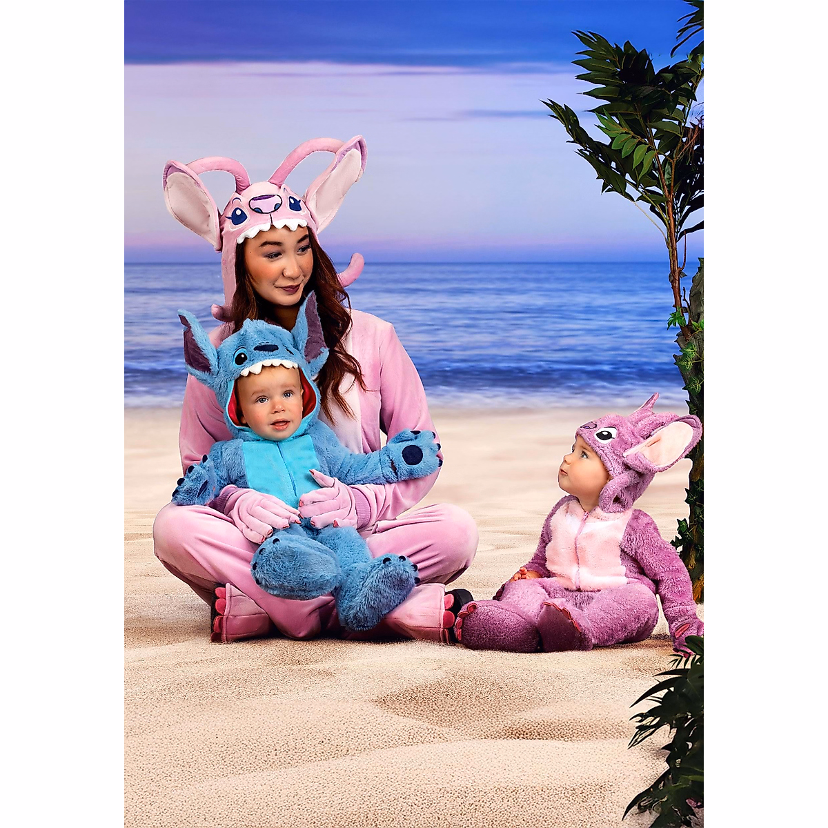 Fun Costumes Disney Lilo and Stitch for Adults, Women's Angel Onesie Outfit with Character Hood, Gloves, and Shoe Covers Medium Pink