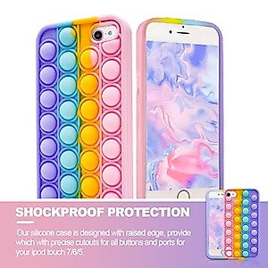 iPod Touch 7 Pop it Case, Kakotomy Stress Relief Fidget Toy Push Pop Bubble Sensory Silicone Cute Design Protective Girls Women Case for Apple iPod Touch 5/6/7th Generation