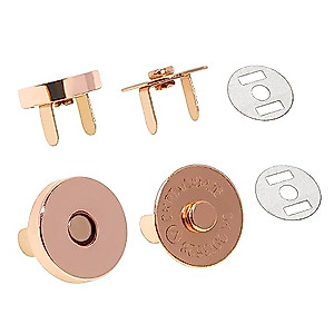Mini Skater 14mm Small Rose Gold Magnetic Button Clasps Snaps Closures Fastener for Sewing Projects DIY Small Craft Clothing Totes Handbag Leather Bags and Purses Making (6)