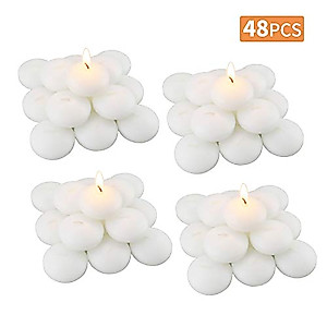 Set of 48 Unscented Floating Candles for Centerpieces, 2 Inch Small Floating Candles for Holiday, Weddings, Parties, Special Occasions and Christmas Home Decorations