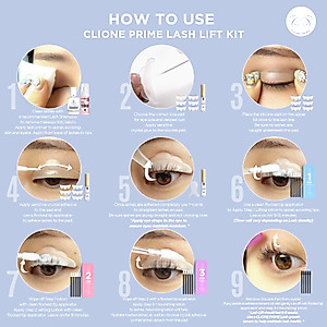 CLIONE PRIME Lash Lift Lotion - 15 Pcs Eyebrow Lamination Eyelash Perm Home & Professional Use Eyelash Lift Lash Perm Made in Korea