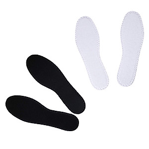 Happystep Cotton Terry Cloth Insoles, Barefoot Shoe Inserts, Sweat Absorption, Odor Control, Moisture-Wicking, Washable and Reusable, Zero Drop Shoe Insoles, 1 Pair Black and 1 Pair White (Women 7)