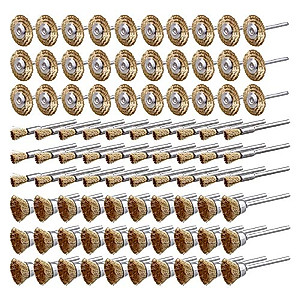90 Pcs Wire Brushes Set, Rocaris Brass Wire Wheels Pen Brushes Set Kit Accessories for Rotary Tool