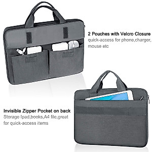 LANDICI Laptop Bag Carrying Case 13-14 inch with Shoulder Strap, Slim Waterproof Computer Sleeve Compatible with MacBook Air 13/13.3 M1 M2, MacBook Pro 13/14, Chromebook 14, Grey