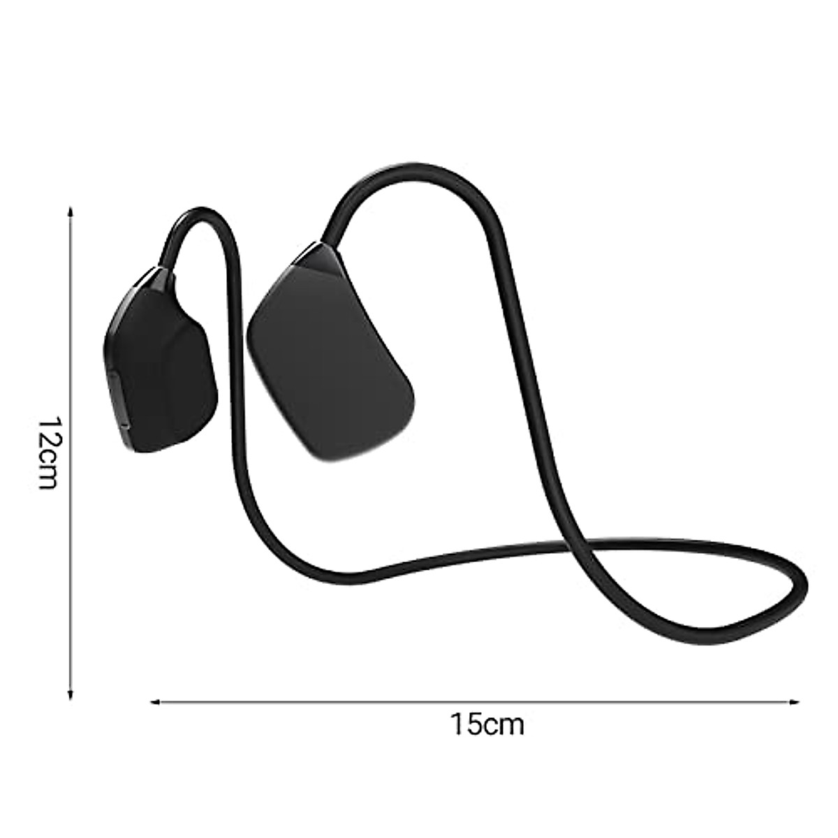 Bone Conduction Headphone Stereo Surround Not in-Ear Sport Earbuds Wireless Headset for Fitness Black B