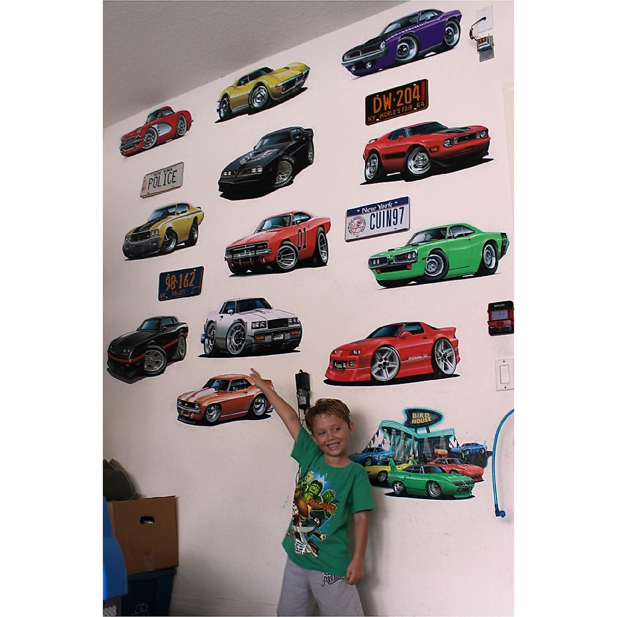 2008 CJ-7 KC Lights Wall Decal Vintage 3D Car Movable Stickers Vinyl Wall Stickers for Kids Room