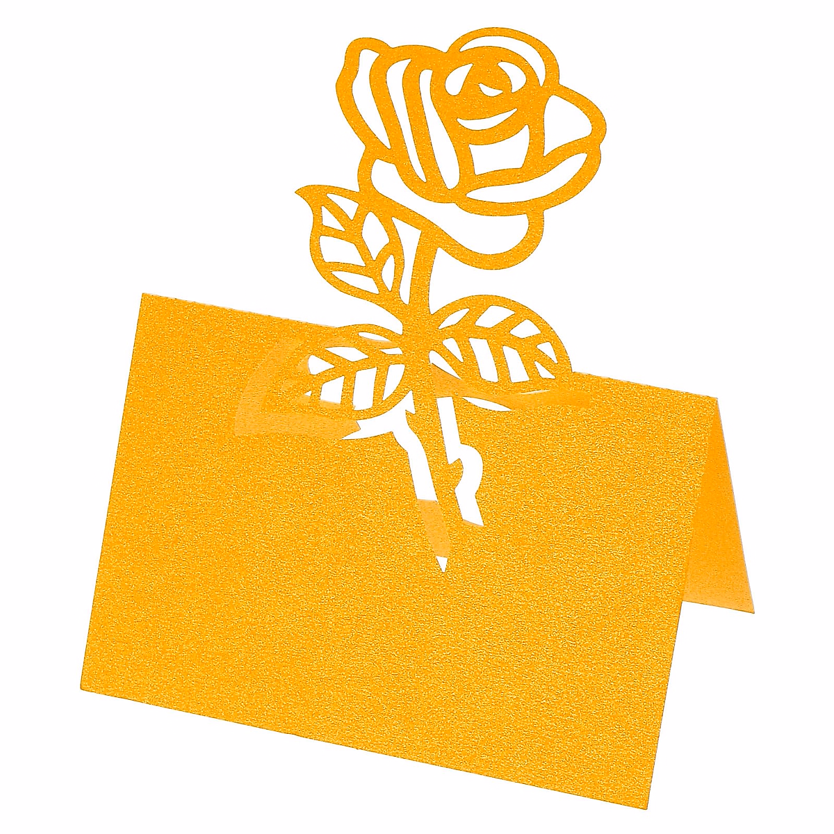 YOKIVE Place Cards for Table Setting, 25Pcs Name Cards Wedding Place Cards Table Place Cards Rose Blank Card for Wedding Reception Dinner Party, Yellow