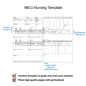 Medical Basics NICU Nurse Report Sheet Notebook - Brain Sheet Template for Nurses and CNA