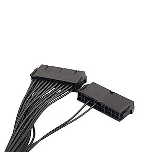 pingping Dual PSU Adapter,Dual PSU Power Supply 24 Pin Extension Cable, for ATX Mainboard Motherboard Adapter Extension Kit - 24 pin to 24(20+4) pin - 11.8 inch 30cm
