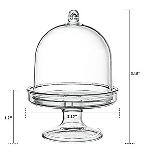 Okllen 36 Pack Mini Cake Plate with Lid, Plastic Cupcake Stand Dome Cover, Clear Small Cake Display Stand for Chocolate, Dessert, Wedding, Birthday, Baby Shower, Tea Party Supplies