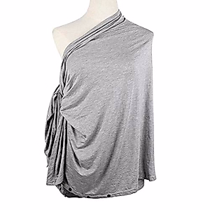 Nursing Cover for Breastfeeding - Multi Use - Nursing Blanket – Poncho Style with Buttons - Stretchy Baby Car Seat Canopy - Nursing Cover Scarf