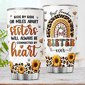 HUBUPU Cups Sisters Soul Tumblers From, Tumbler 20 Oz With Lid And Straw, Sister Gifts, Best Freakin Sister