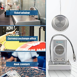 Retekess TW102 Window Intercom,Window Speakers, 8M Cable with Loud Outer Speaker, Connect Wireless Mic,Intercom System for Hotel,School,Medical Center