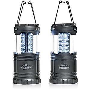 Cascade Mountain Tech 100 Lumen Pop-Up LED Lantern with IPX4 Water Resistance - 2 Pack