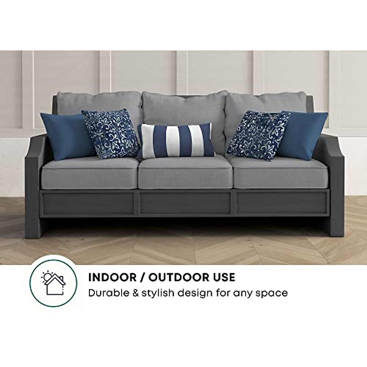 Honeycomb Outdoor Textured Solid Platinum Grey Deep Seating Patio Cushion Set: Resilient Foam Filling, Weather Resistant and Stylish Set, Seat: 24" W x 23" D x 6.5” T; Back: 27" W x 24” L