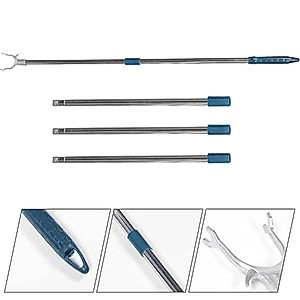 Cabilock Heavy Duty Clothes Rack Reach Stick Pole with Hook Extendable Clothes Stick Pole High Reach Garment Hook Telescoping Closet Pole for Closet Indoor Outdoor Clothesline Retractable Clothesline