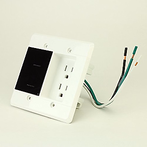 Element-Hz Power Series In-Wall Surge Protector w/Recessed Dual Outlet, 1080 Joules